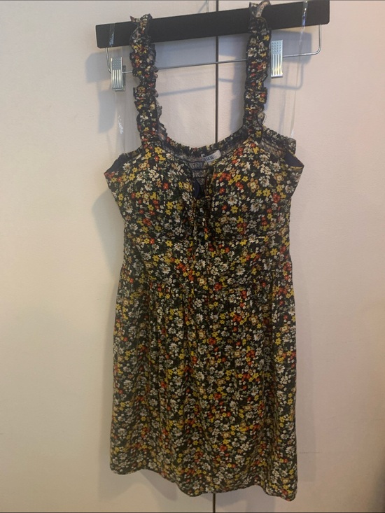 A.U.W. | Dresses | Black Floral Mini Dress With Straps | Poshmark